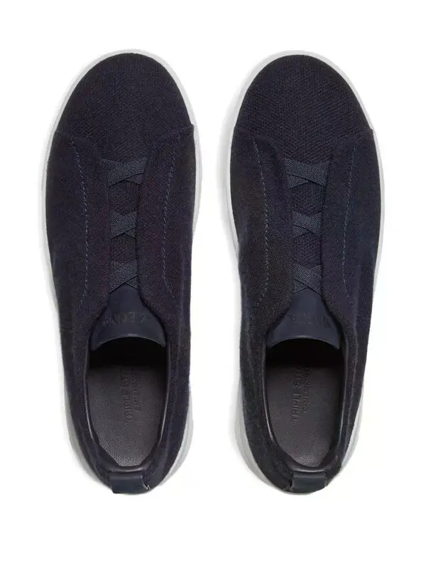 Zegna Triple Stitch Oasi Sneakers - Blue