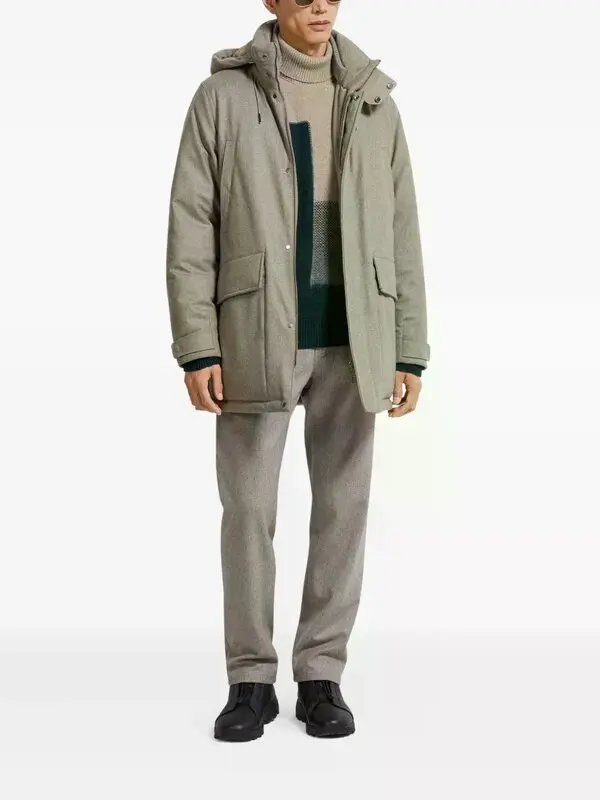 Zegna Hooded Wool Parka Coat