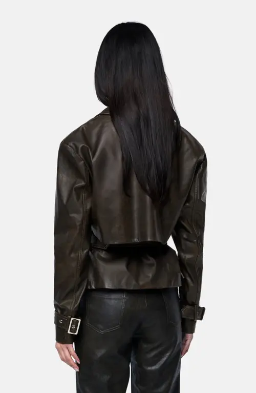 OW Daphne Faux Leather Jacket - Black