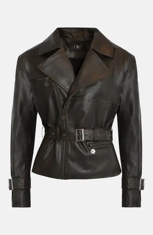 OW Daphne Faux Leather Jacket - Black