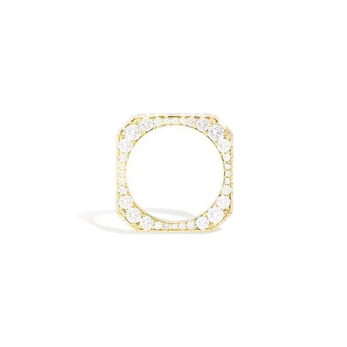 CAMPBELL + CHARLOTTE Spark Side Stone Etched Band Ring - Diamond-gold