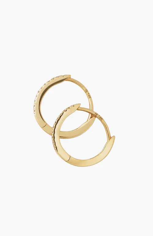 Mejuri Pave Diamond Huggie Hoop Earrings
