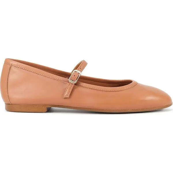 MENINA STEP Boheme Leather Mary Jane Flat - Caramel