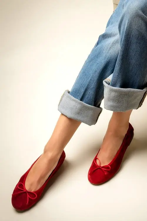 MENINA STEP Sofia Elastic Suede Ballet Flat