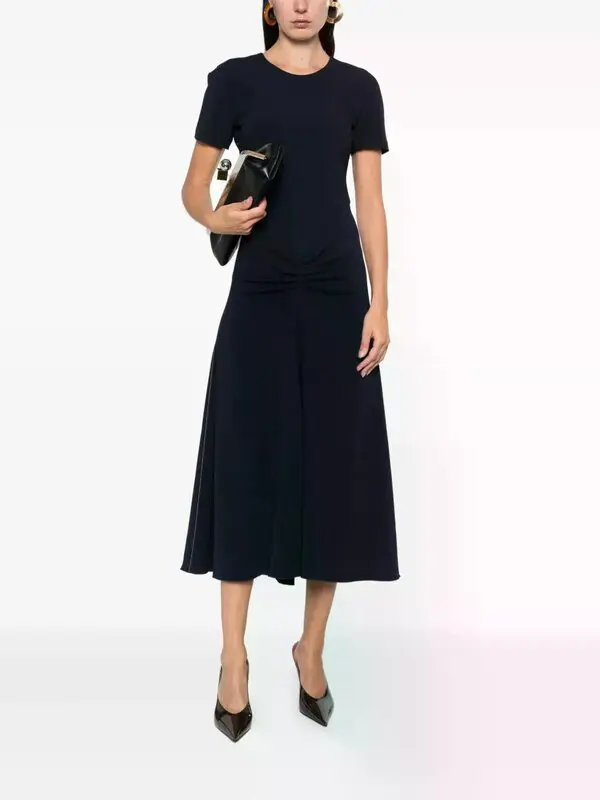 Victoria Beckham Gathered Midi Dress - Blue