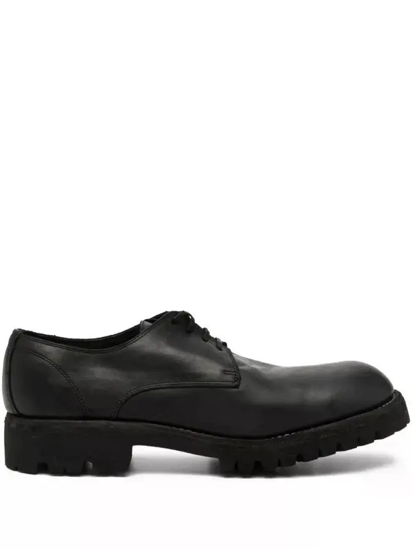 Guidi Leather Derby Shoes - Black