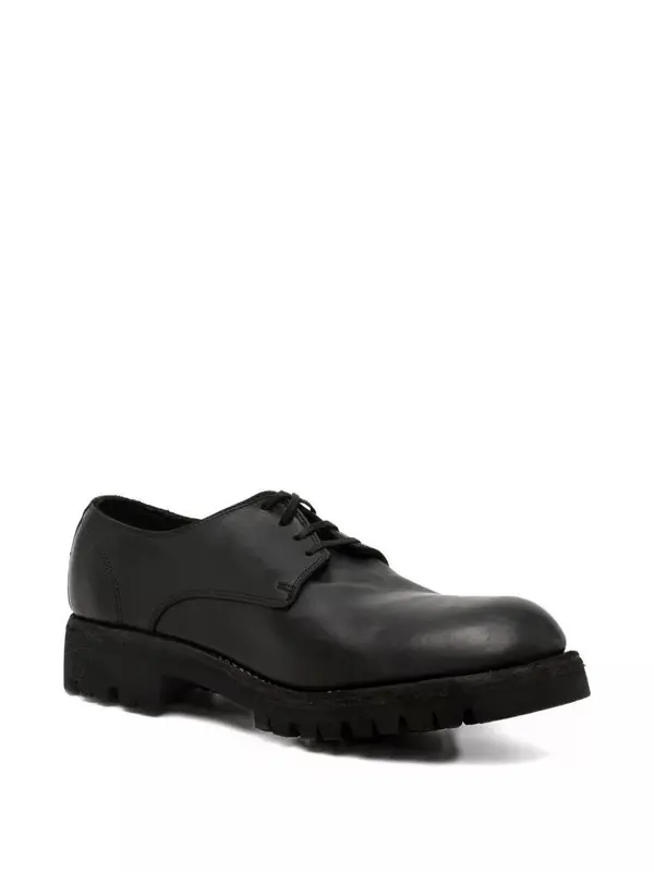 Guidi Leather Derby Shoes - Black