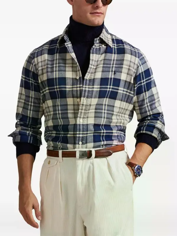Polo Ralph Lauren Button-down Collar Plaid Shirt - Blue