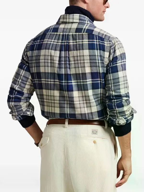 Polo Ralph Lauren Button-down Collar Plaid Shirt - Blue