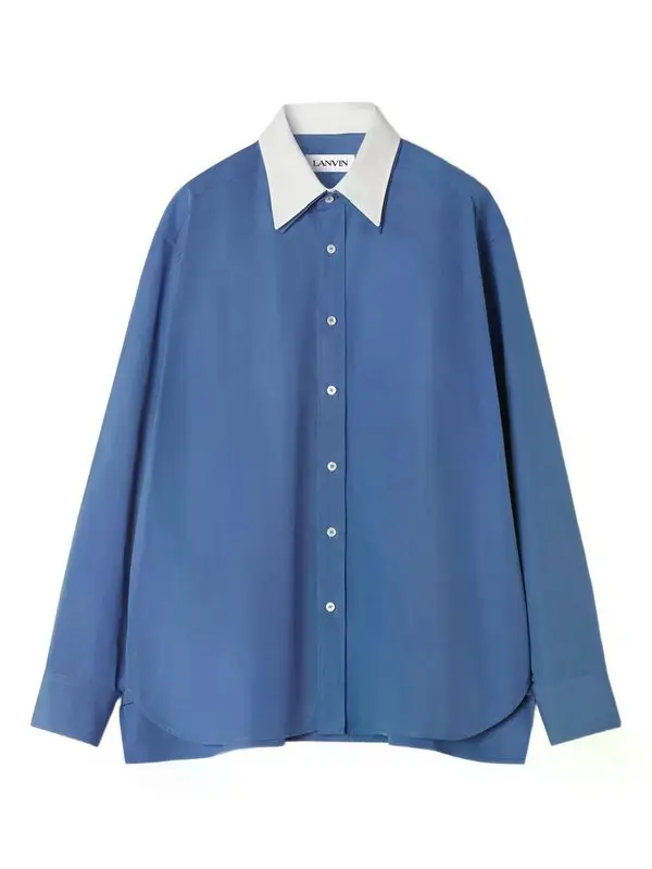 LANVIN Contrast-collar Cotton Shirt