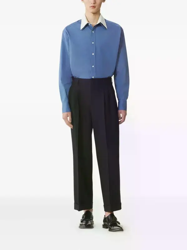 LANVIN Contrast-collar Cotton Shirt