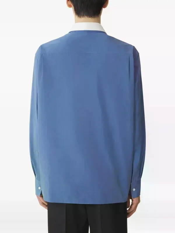 LANVIN Contrast-collar Cotton Shirt