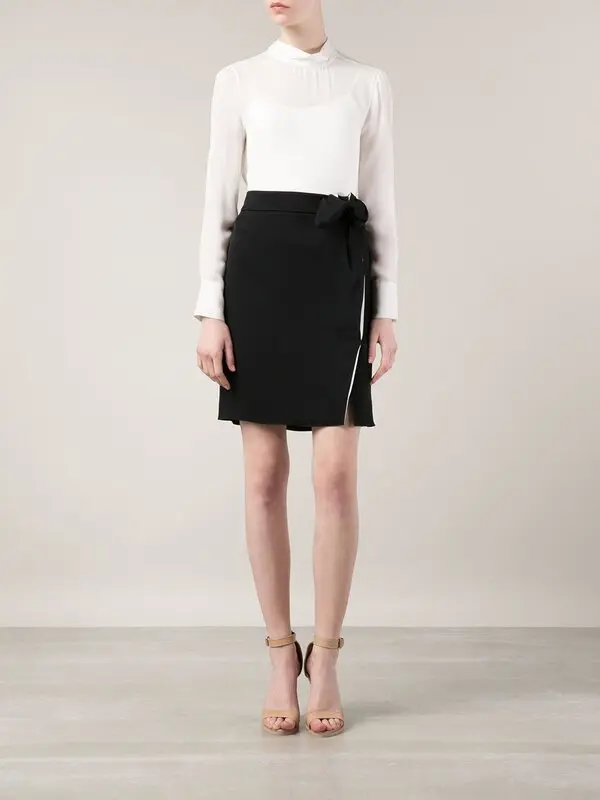 LANVIN Straight Midi Skirt With Bow Detail