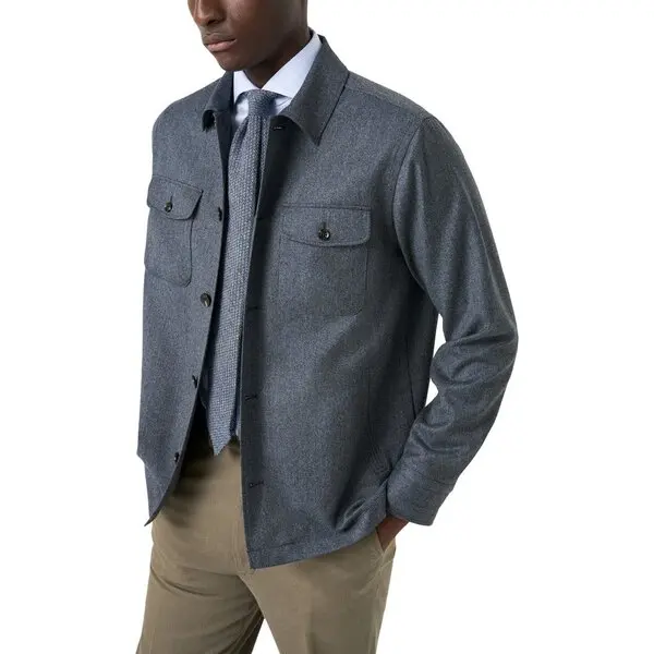 Eton Merino Wool Flannel Overshirt