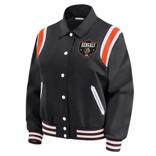 WEAR BY ERIN ANDREWS Cincinnati Bengals Varsity Full-snap Jacket