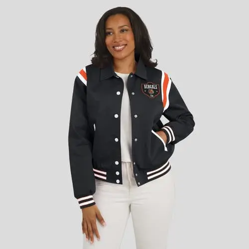 WEAR BY ERIN ANDREWS Cincinnati Bengals Varsity Full-snap Jacket