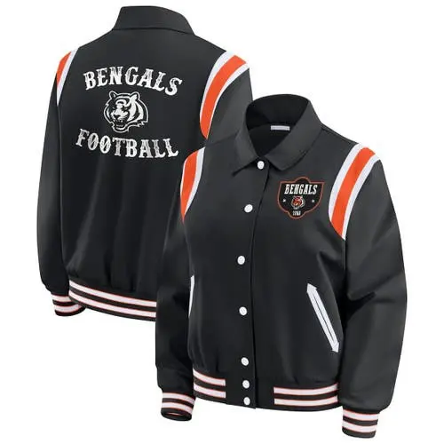 WEAR BY ERIN ANDREWS Cincinnati Bengals Varsity Full-snap Jacket