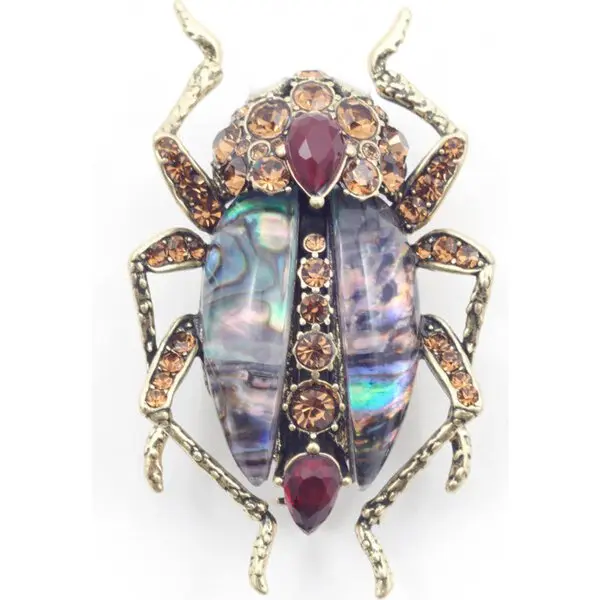 BILL SKINNER STUDIO Bejewelled Statement Brooch - Beetle