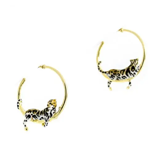 BILL SKINNER STUDIO Clouded Hoop Earrings - Leopard