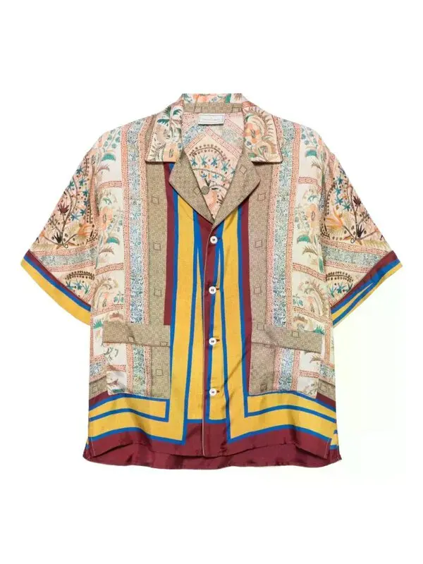 PIERRE-LOUIS MASCIA Aloe Patterned Pocket Shirt