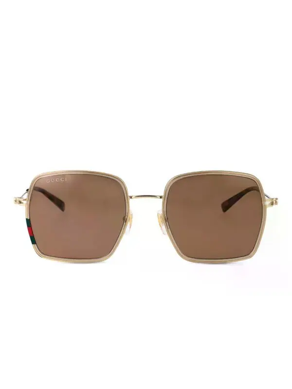 Gucci Interlocking G Square Frame Sunglasses - Neutrals