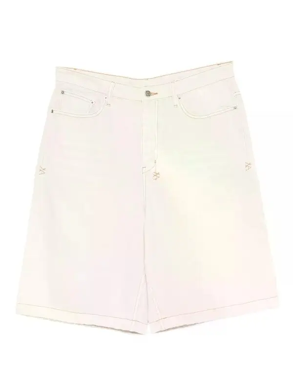 Ksubi Embroidered Denim Maxx Shorts - White