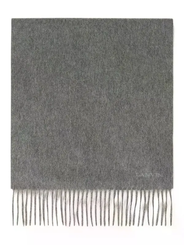 LANVIN Fringed Wool Scarf - Grey