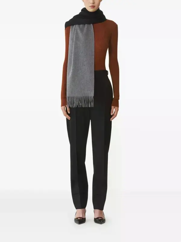 LANVIN Fringed Wool Scarf - Grey