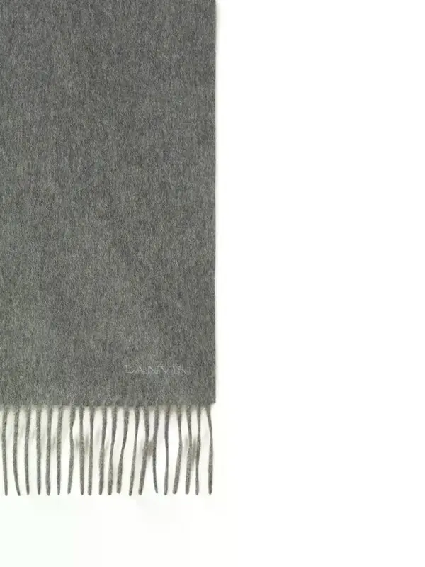 LANVIN Fringed Wool Scarf - Grey