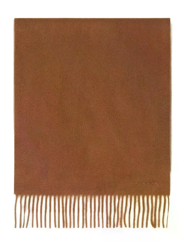 LANVIN Fringed Wool Scarf - Neutrals