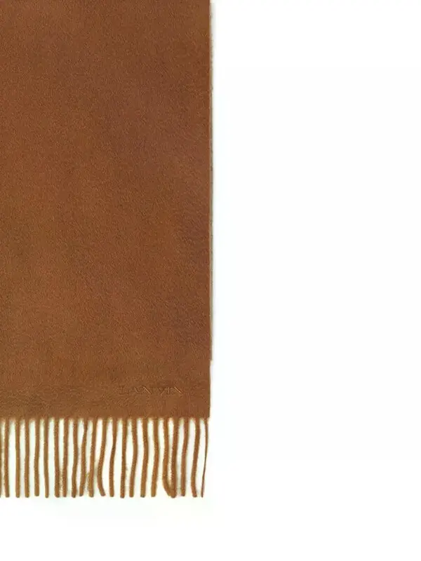 LANVIN Fringed Wool Scarf - Neutrals
