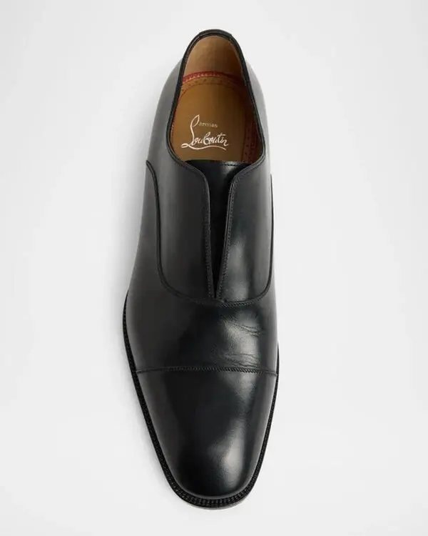 CHRISTIAN LOUBOUTIN Leather Cap-toe Loafers - Black