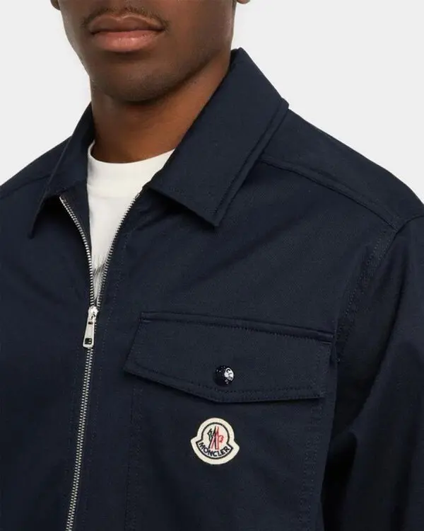 Moncler Apos;s Full-zip Twill Overshirt - Navy