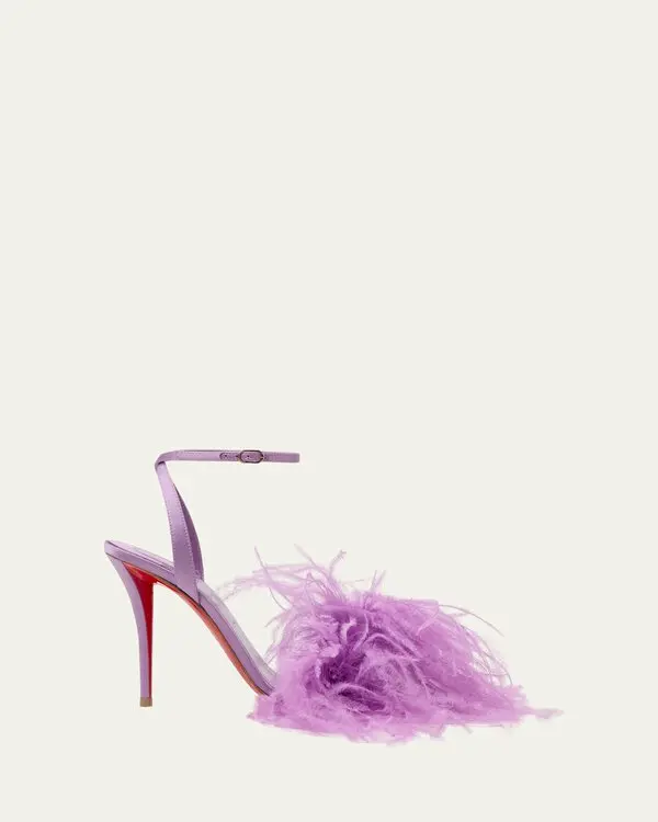 CHRISTIAN LOUBOUTIN 100mm Miss Z Poupi Feather Pumps - Purple