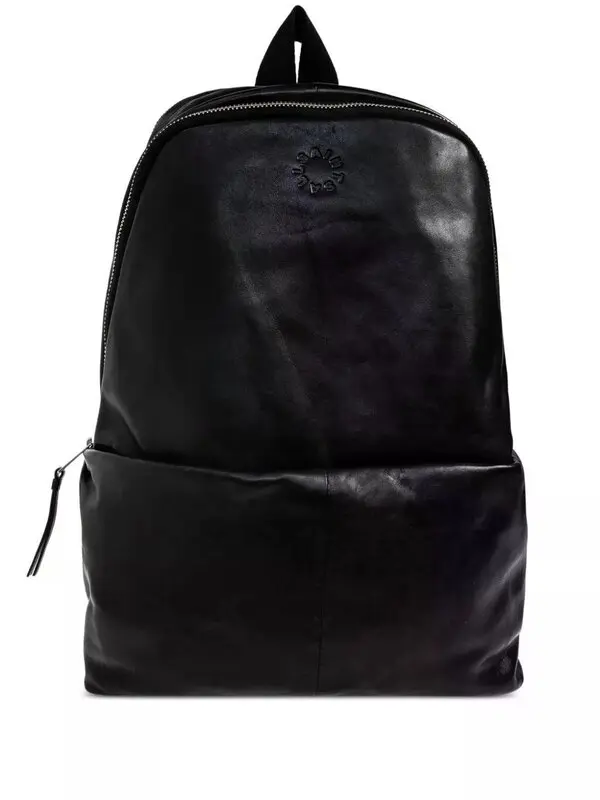 ALLSAINTS Finn Logo-embossed Leather Backpack - Black