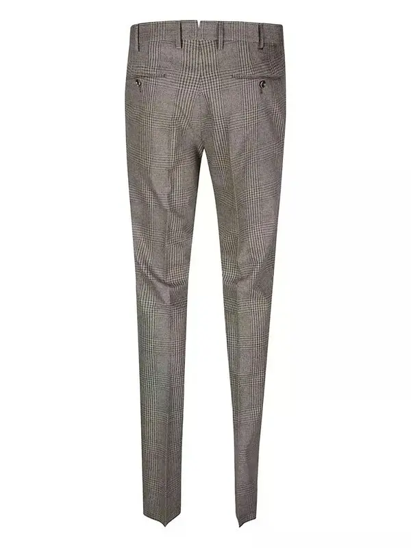 PT TORINO Checked Trousers - Grey