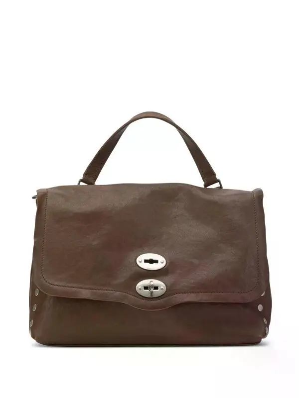 ZANELLATO Studded-detail Turn-lock Tote - Brown