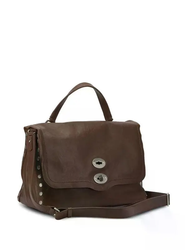 ZANELLATO Studded-detail Turn-lock Tote - Brown