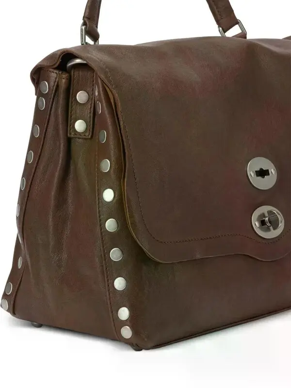 ZANELLATO Studded-detail Turn-lock Tote - Brown