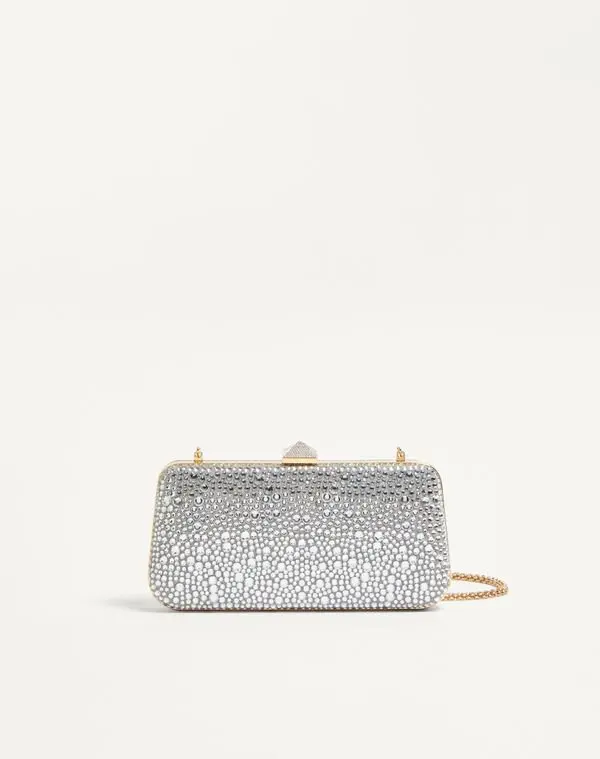 Valentino Garavani Carry Secrets Rhinestone Minaudiere - Crystal