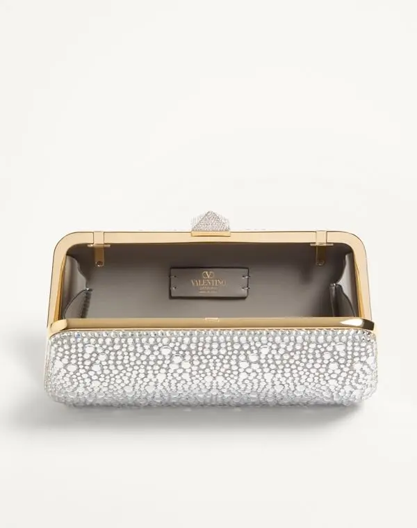 Valentino Garavani Carry Secrets Rhinestone Minaudiere - Crystal