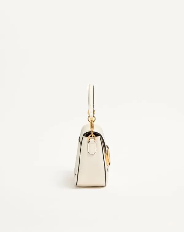 Valentino Garavani Alltime Grainy Calfskin Shoulder Bag - Ivory