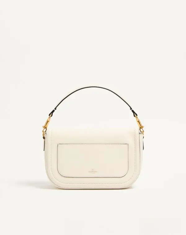 Valentino Garavani Alltime Grainy Calfskin Shoulder Bag - Ivory