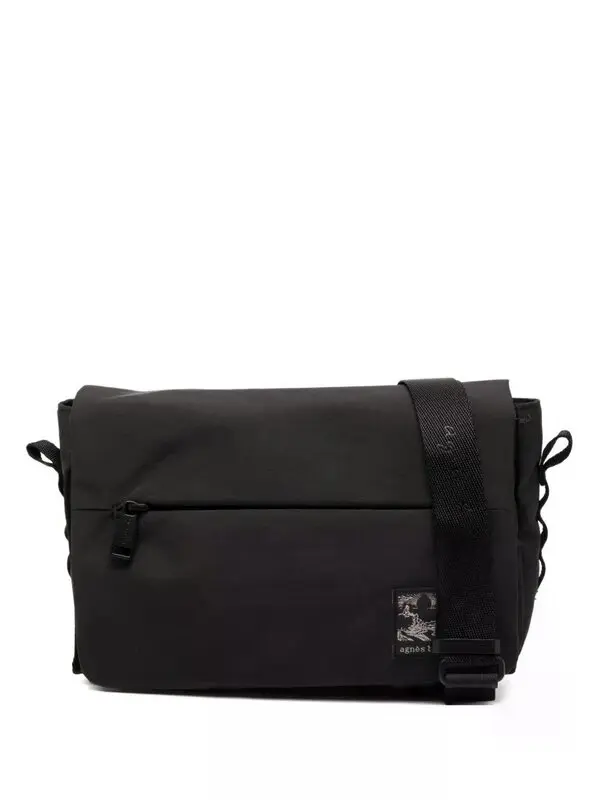 AGNÈS B. Logo-patch Messenger Bag - Black