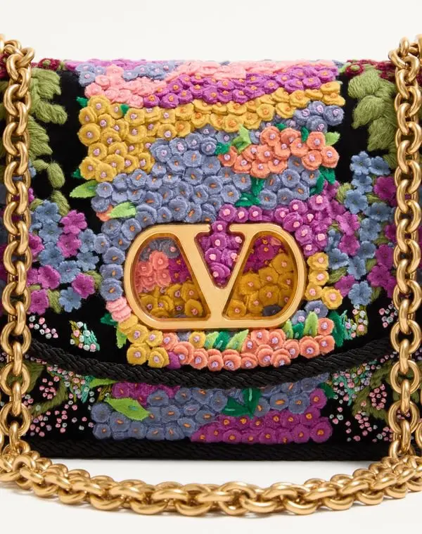 Valentino Garavani Vain Embroidered Shoulder Bag - Multicolour