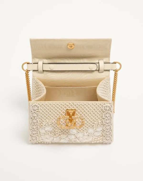 Valentino Garavani Vsling Mini Embroidered Handbag With Jewel Logo
