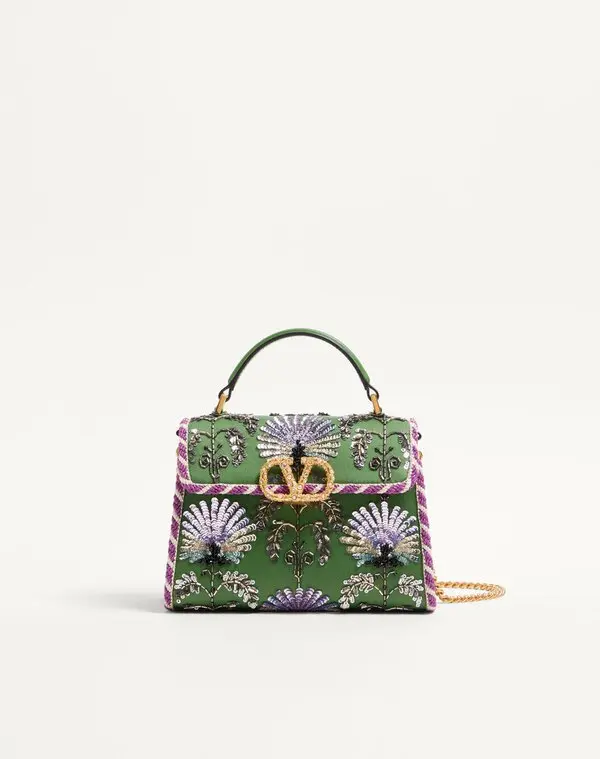 Valentino Garavani Vsling Mini Embroidered Handbag With Jewel Logo - Multicolour