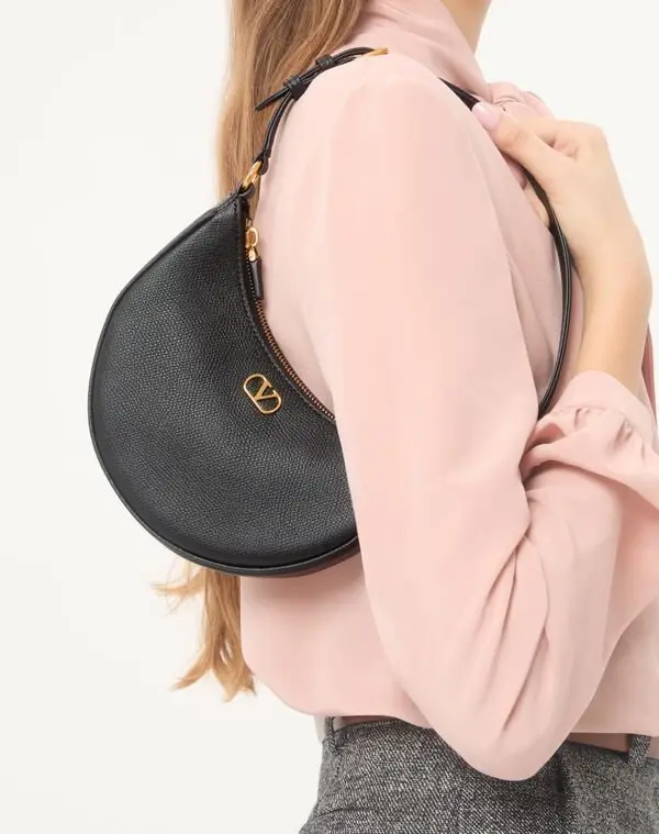 Valentino Garavani Vlogo Signature Mini Hobo Bag - Black