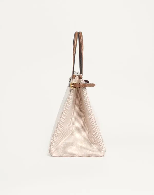Valentino Garavani Antibes Medium Canvas Shopper - Natural