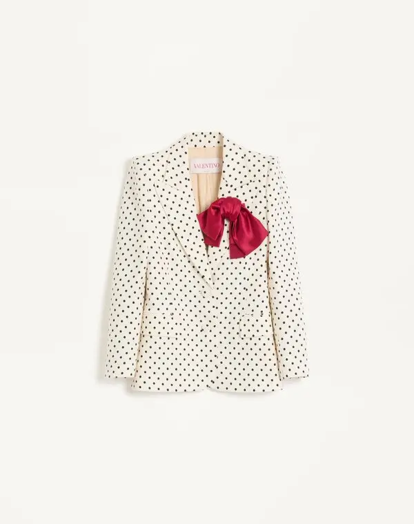 Valentino Garavani Plusdepois Print Jacket With Bow Detail - Birch/black